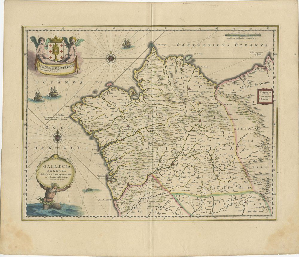 Antique Map of the Northwestern Coast of Spain for sale at Pamono