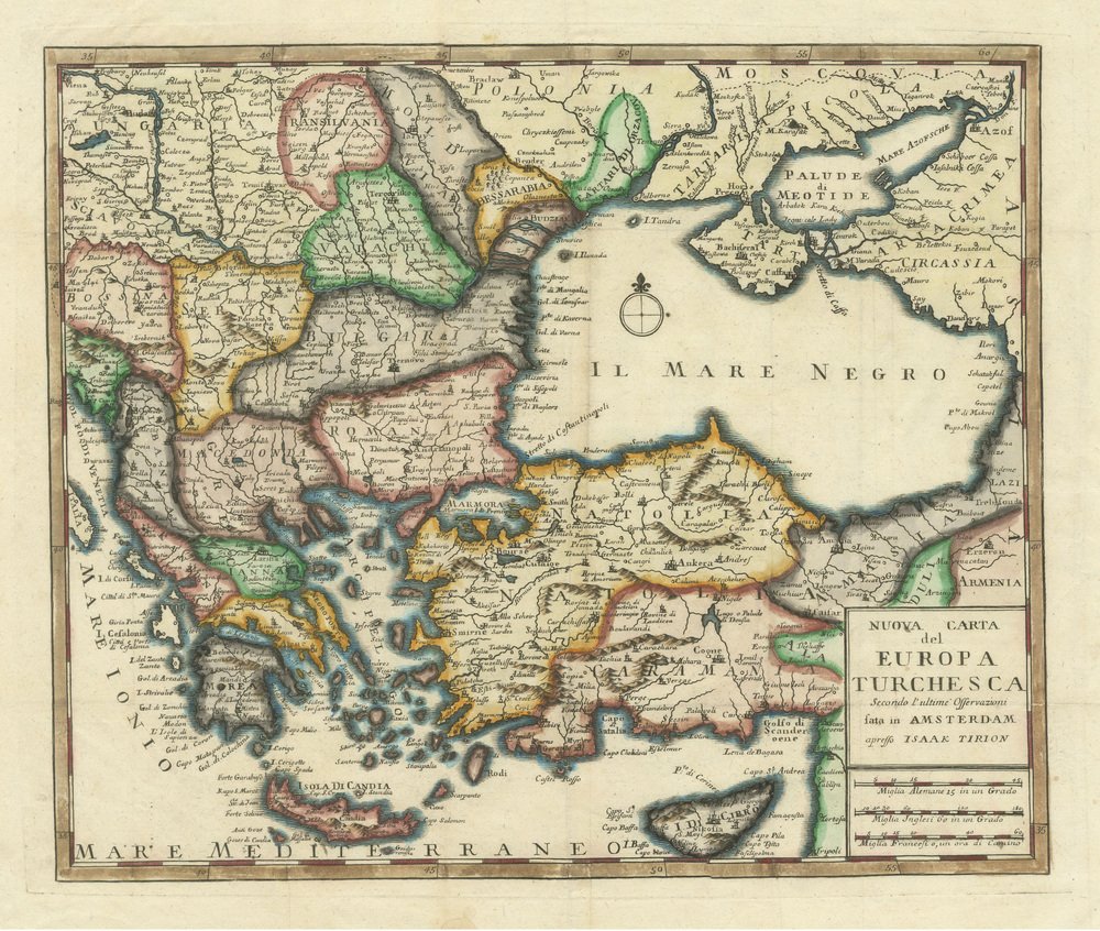 Antique Map of the Black Sea, Balkans and Asia Minor for sale at Pamono
