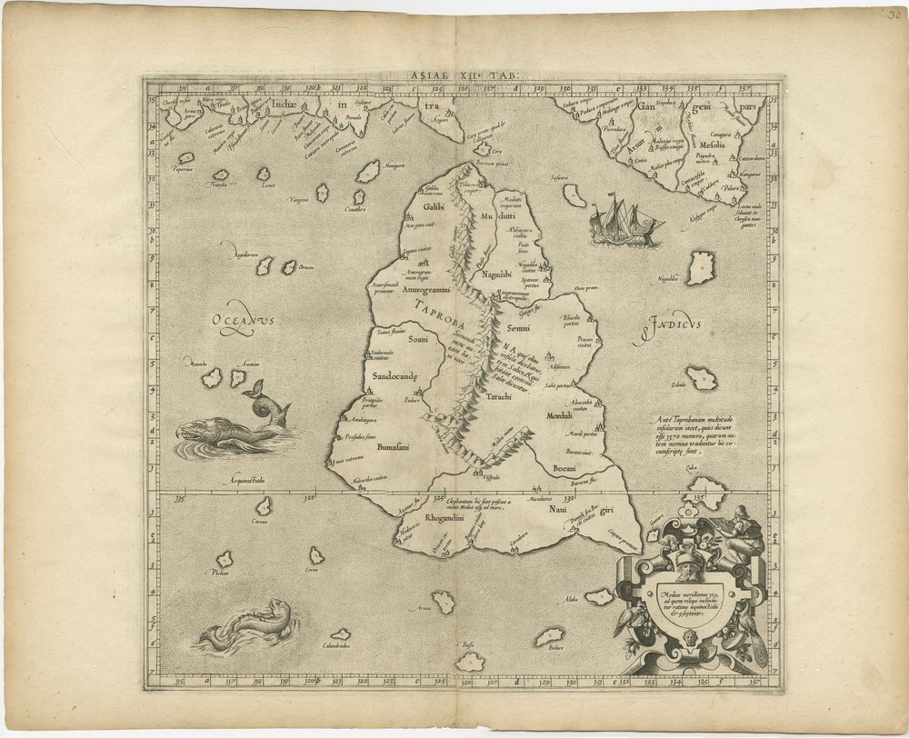 Mercators Ptolemaic Map of Taprobana for sale at Pamono