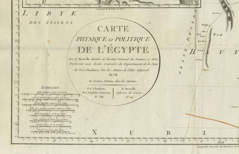 Carte Antique d'Égypte avec Encart Détaillé du Delta du Nil, 1799 en ...