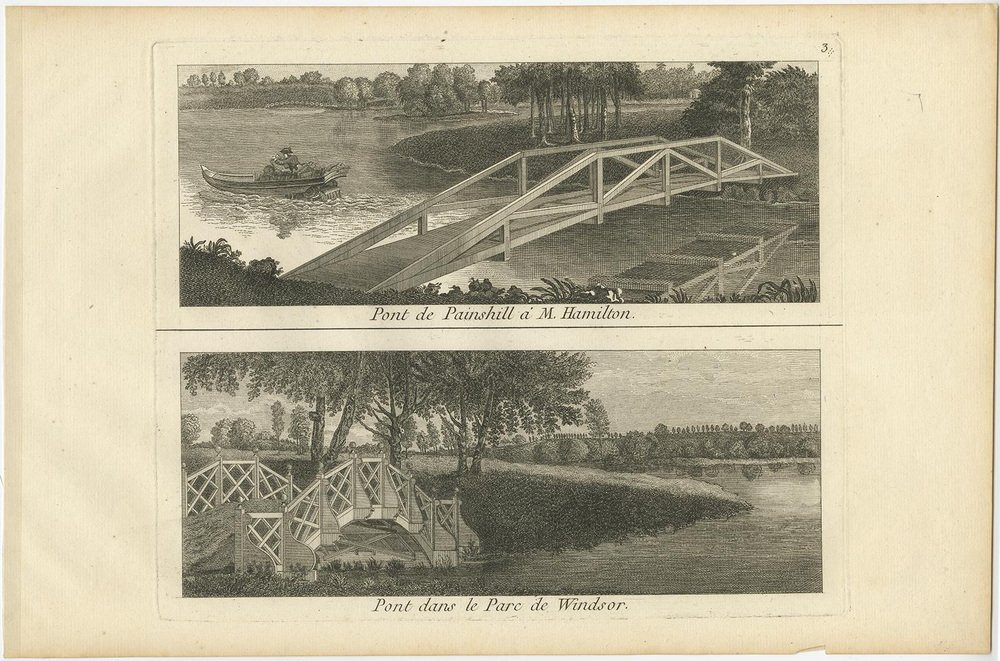 Georg Louis le Rouge, The Bridge of Painshill & Windsor Park, 1785 ...