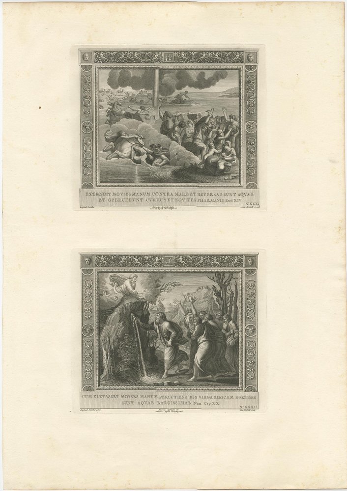 Mochetti after Raphael, Religious Illustration of Moses Making Water ...