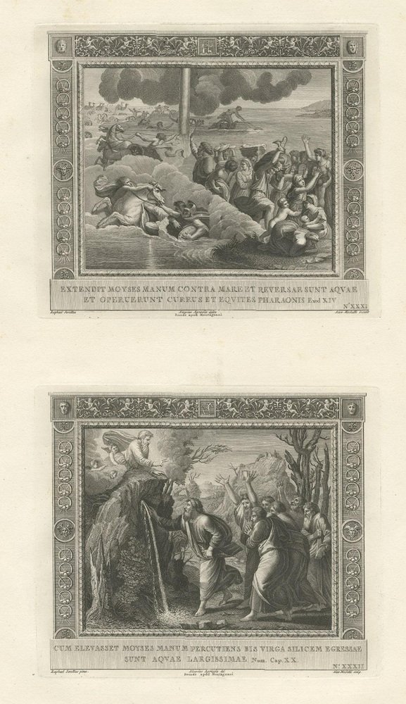 Mochetti after Raphael, Religious Illustration of Moses Making Water ...