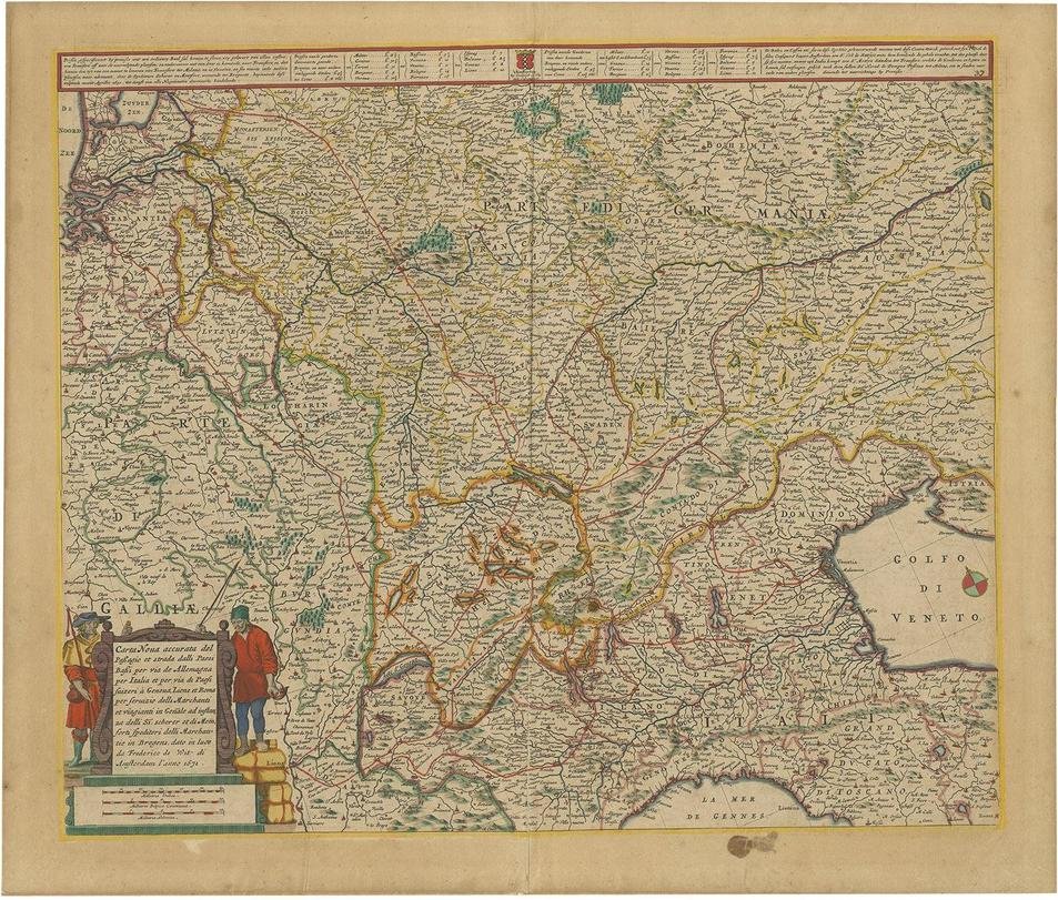 Map of the Western Part of Central Europe, 1680 for sale at Pamono