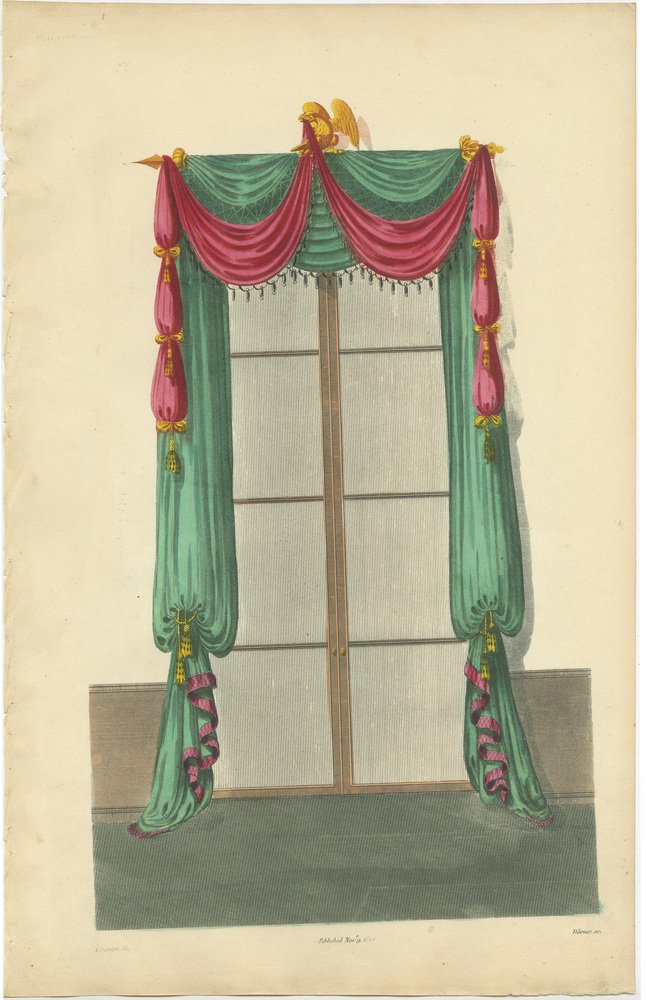 Sheraton, Illustrations of Windows with Drapery, 1805, Prints, Set of 4 ...