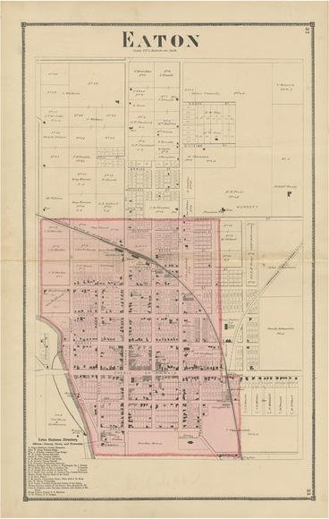 Antique Map of Eaton Ohio by Titus, 1871 for sale at Pamono