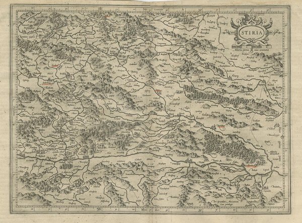 Antique Map of Styria by Mercator, 1650 for sale at Pamono