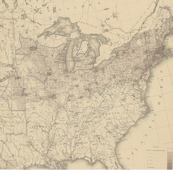 Antique Chart of the US Foreign Population in 1870 for sale at Pamono