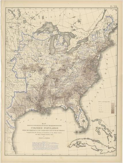 Antique Chart of the US, 1874 for sale at Pamono