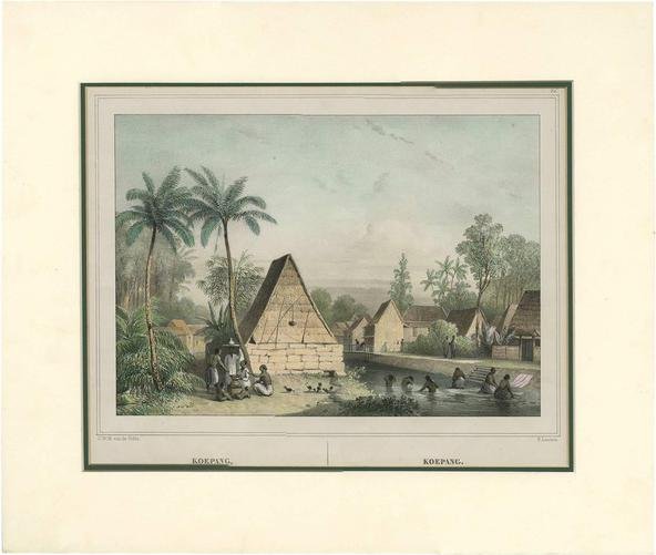Van De Velde, Illustration of Koepang, Timor, Indonesia, 1844, Print ...