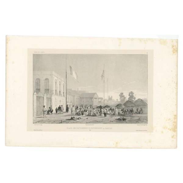 Auguste-Nicolas Vaillant, European Factories in Guangzhou, 1850, Paper ...