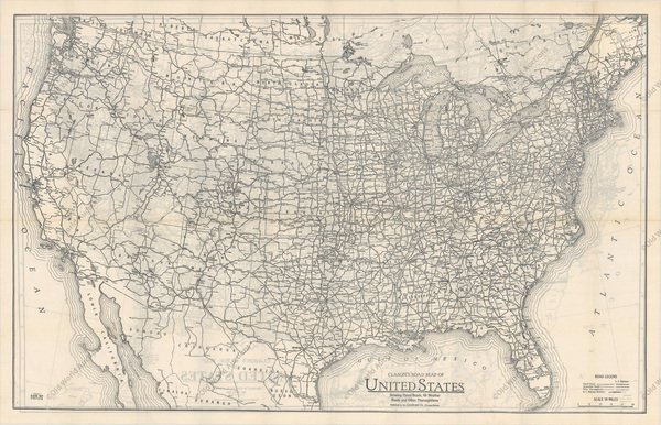 Map of the American Railroad Network and All Weather Roads on Verso ...