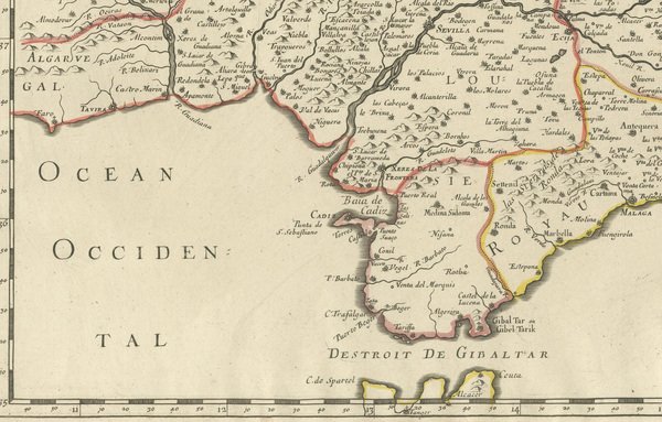 Large Map of Castiles Southern Realms, 1652 for sale at Pamono