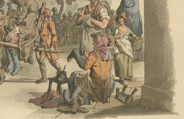 William Pyne, Mock Procession of Guy Fawkes, 1805, Handkolorierte ...