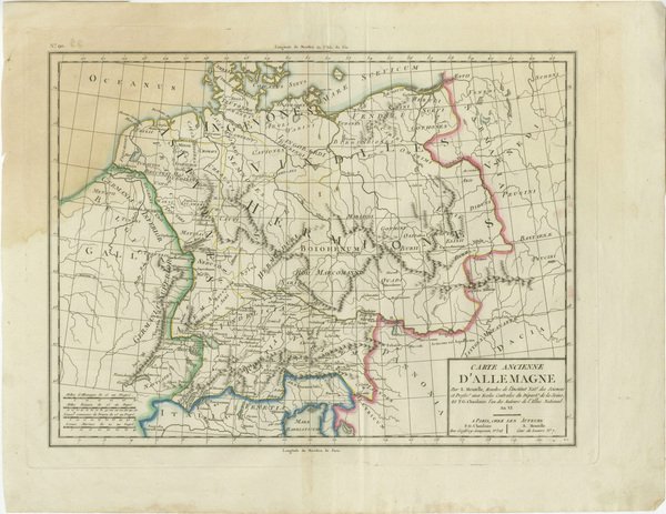 Historical Map of Ancient Germany, 1787 for sale at Pamono
