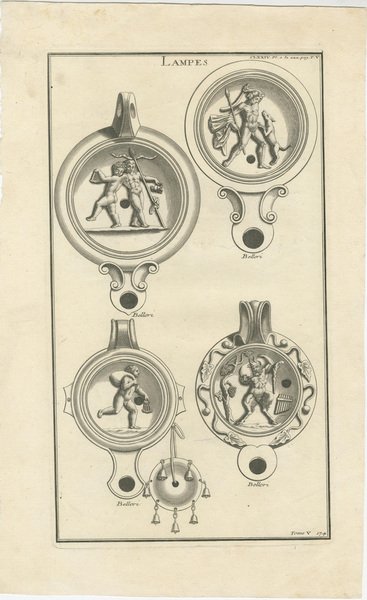Ancient Lamps in Art, 1722, Paper for sale at Pamono