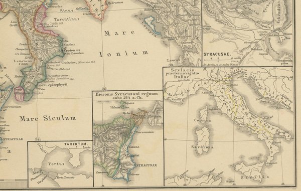 Map of Roman Italy and Provinces, 1880s for sale at Pamono