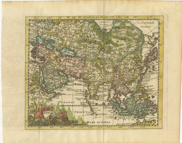Antique Asian Map, 1681 for sale at Pamono