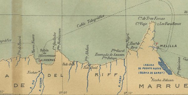Map of Spanish Possessions in North Africa, 1903 for sale at Pamono