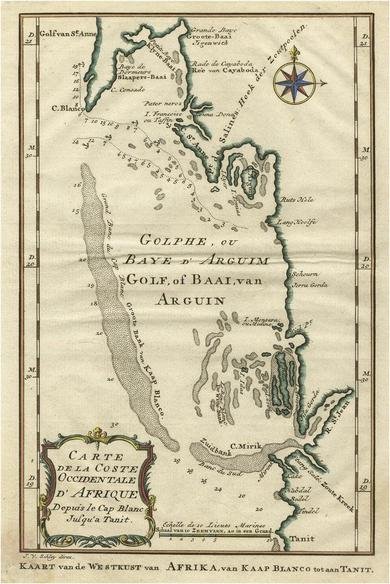 Map of West Coast of Africa from Cape Blanco to Tanit, 1747 for sale at ...