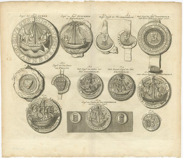 Seals of Lubeck, 1767, Paper for sale at Pamono