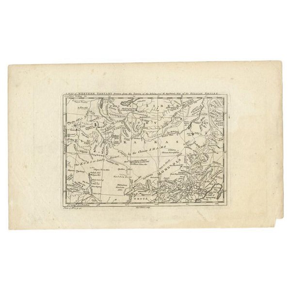 Antique Map of Western Tartary and the Gobi Desert of the Russian ...