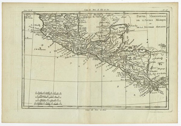 Antique French Map of Mexico, 1780 for sale at Pamono