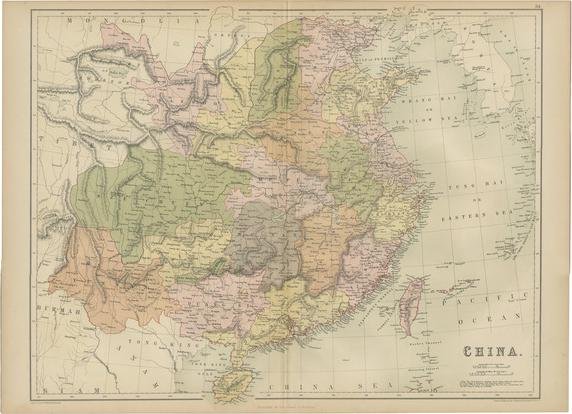Antique Map of China by A & C, 1870 for sale at Pamono