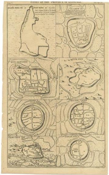Antique Map of Cities of the Province of Che-Kiang in China, 1738 for ...