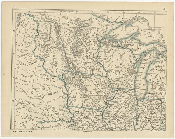 Antique Map of the United States by Lowry, 1852, Set of 4 for sale at ...