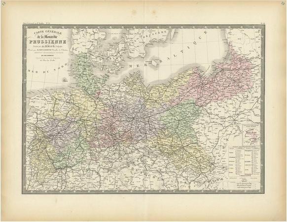 Antique Map of the Prussian Monarchy by Levasseur, 1875 for sale at Pamono