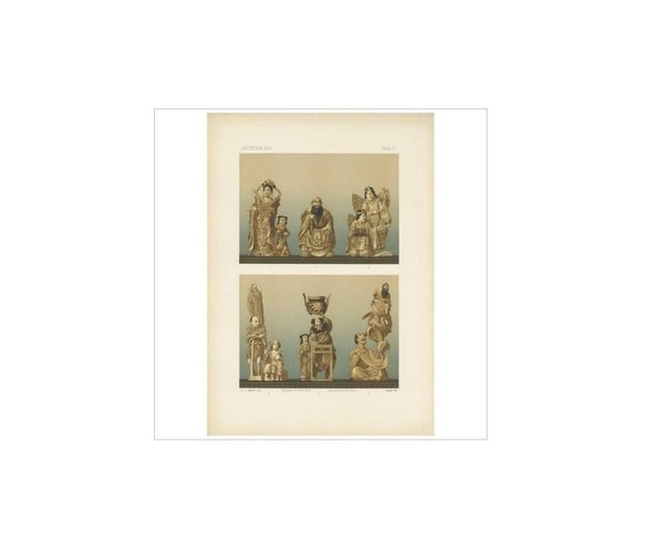 George Ashdown Audsley, Illustration of Ivory Carvings, Japan, 1884 ...