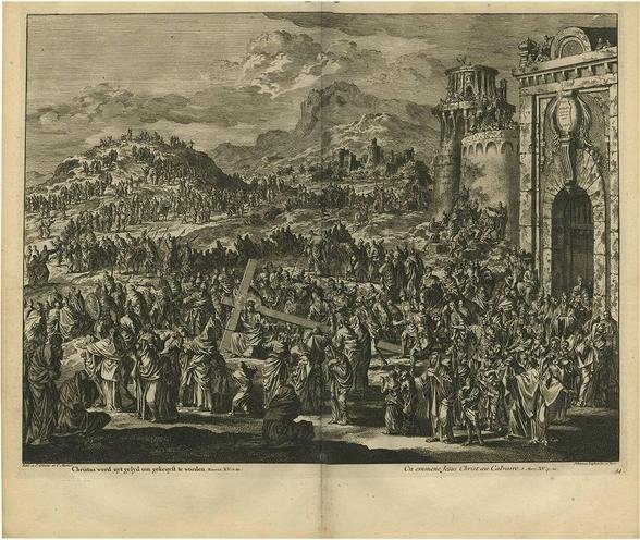J. Luyken, Bible Scene: Jesus Sentenced to Be Crucified, 1743, Print ...