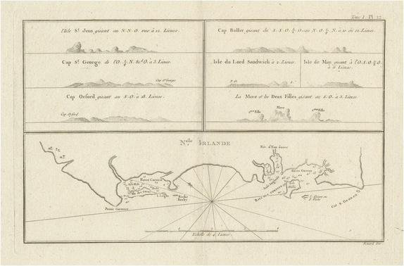Antique Map of New Ireland with Seven Coastal Profiles, 1774 for sale ...