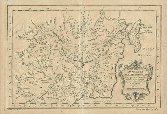 Antica mappa della Manciuria e della porzione nord-orientale della ...