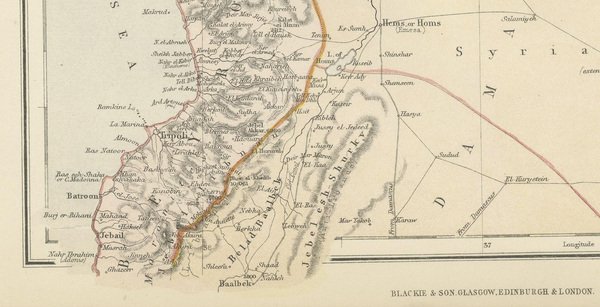 Map of The Northern Division of Syria, 1882 for sale at Pamono