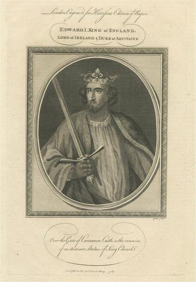 1787 Engraved Portrait of King Edward I - Hammer of the Scots for sale ...
