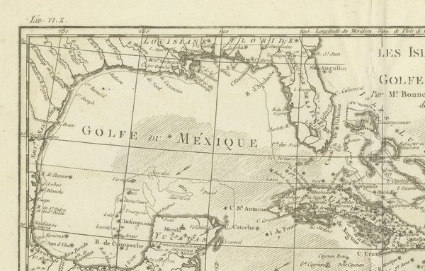 Authentic Antique Map of the Caribbean, Gulf Coast and Central America ...