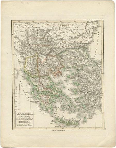 Antique Map of Greece and Macedonia, 1848 for sale at Pamono