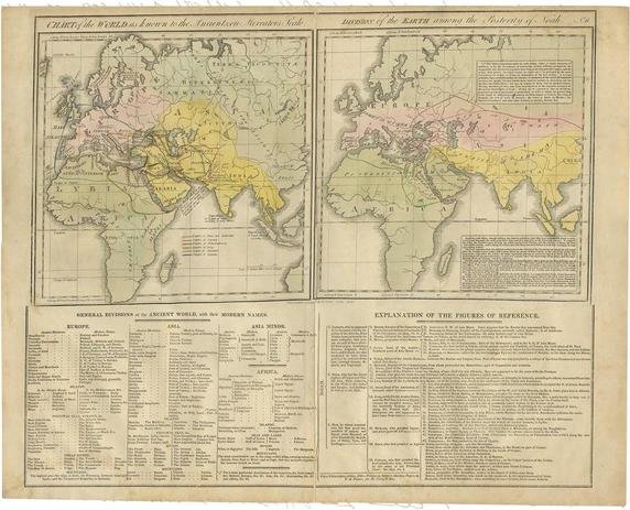 Maps of the Ancient World and the Posterity of Noah, 1820 for sale at ...