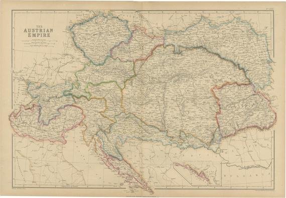 Antique Map of the Austrian Empire by W. G. Blackie, 1859 for sale at ...