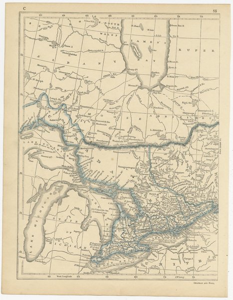Antique Maps of Canada, New Brunswick and Nova Scotia by Lowry, 1852 ...