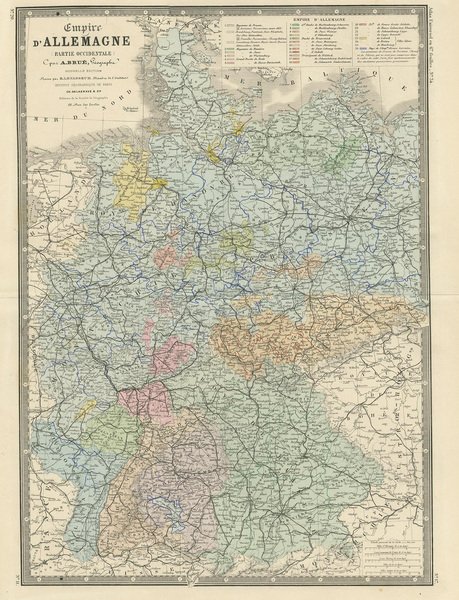 Antique Map of the Western Part of the German Empire by Levasseur, 1875 ...