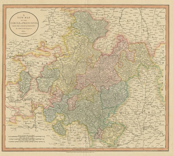 Antique Map of Franconia, Region of Germany, 1811 for sale at Pamono