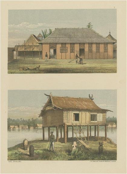 Carl Alfred Bock, Malayan Houses in Sumatra, 1881, Paper for sale at Pamono