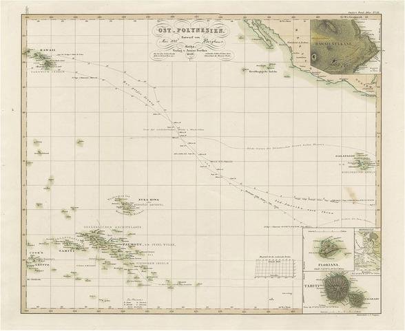 Antique Map of Eastern Polynesia, 1849 for sale at Pamono