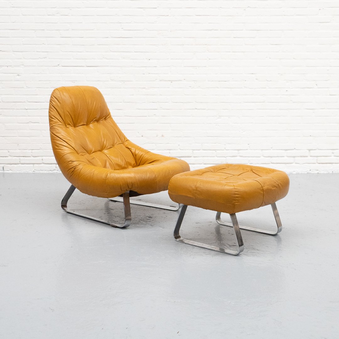 Earth Chair and Ottoman by Percival Lafer, 1970s, Set of 2 for sale at ...