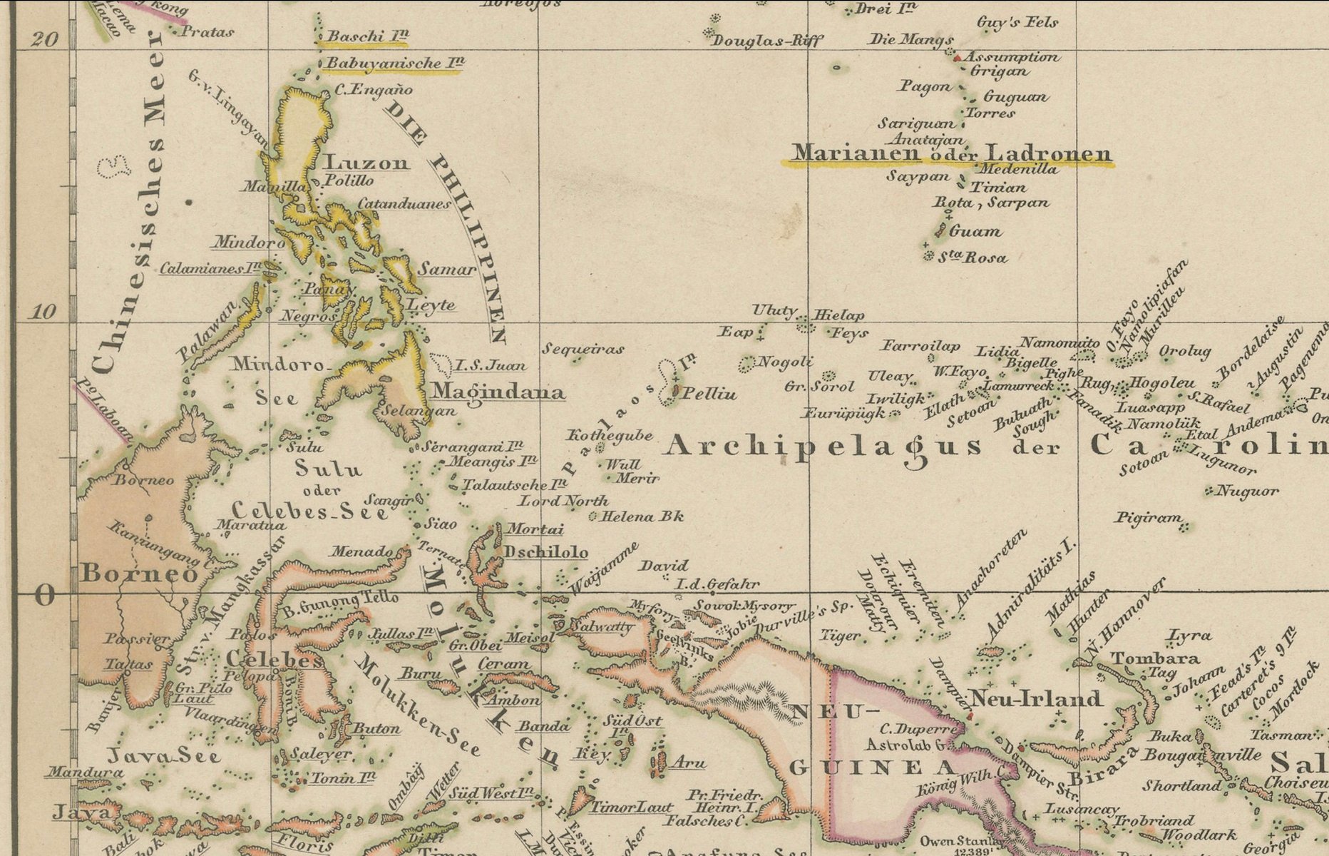 Antique Map of Australia, New Zealand and Polynesia Stülpnagel, 1857 ...