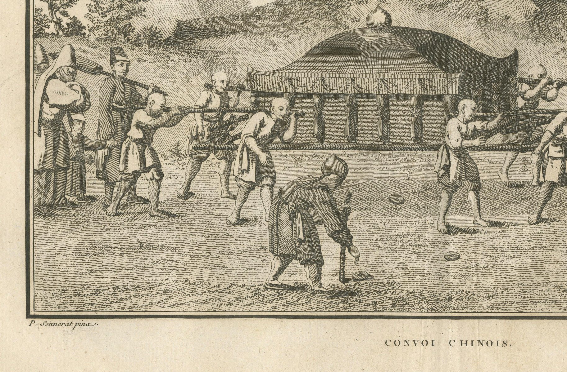 Chinese Funeral Procession with Palanquin Engraving After Sonnerat ...