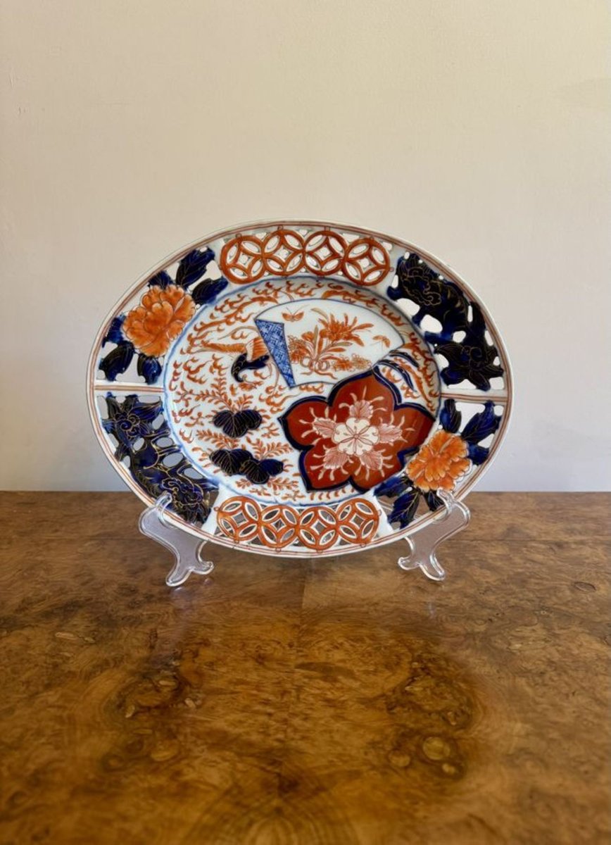 Antique Japanese Oval Imari Plate, 1900s for sale at Pamono